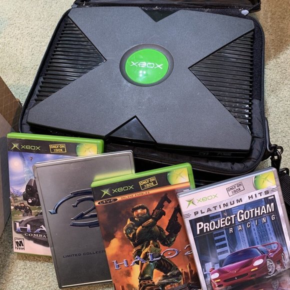 Other | Xbox Game Consule In Targus Leather Like Backpack Case 3 Cased ...